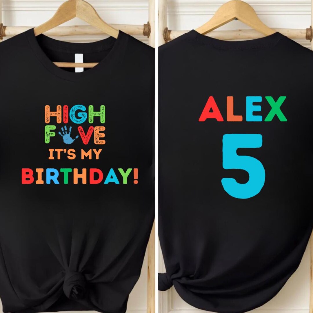 High Five Birthday T-shirt, 5th Birthday Shirt, It's My Birthday Shirt ...