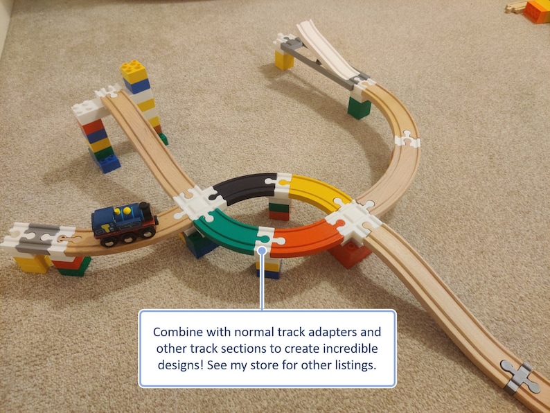Duplo Brio Crossroad Adapter (x2) (connect Brio to Duplo to Send Your ...