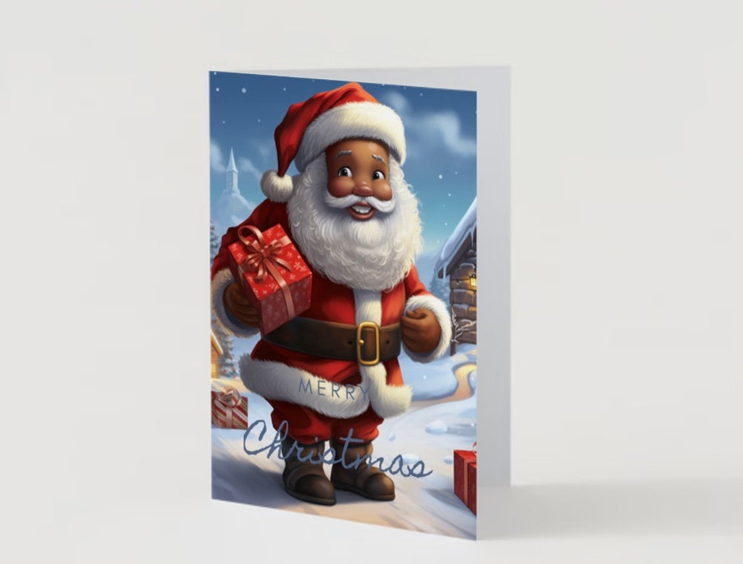 Cute Santa Holiday Card Pack - Etsy