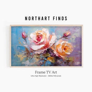 Botanical Floral TV Art Rose Pink Spring Digital Instant Download ...