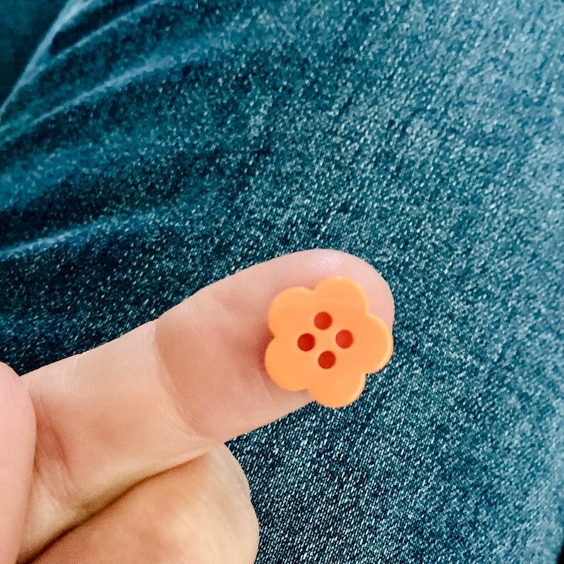 Mini and Big Flower Sewing Buttons: Hot Pink Yellow, Orange, Blue, Lime ...