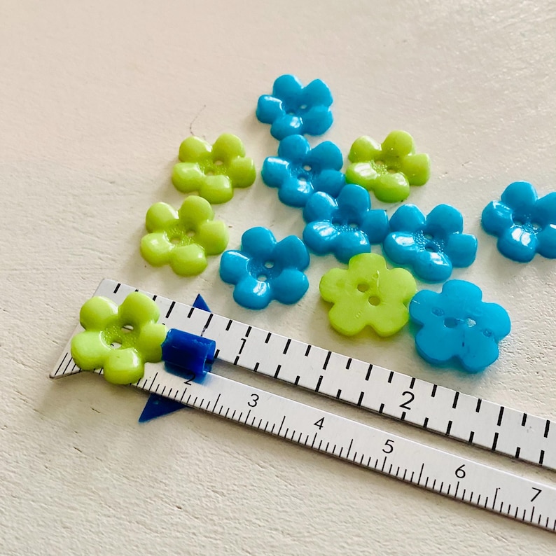 Mini and Big Flower Sewing Buttons: Hot Pink Yellow, Orange, Blue, Lime ...