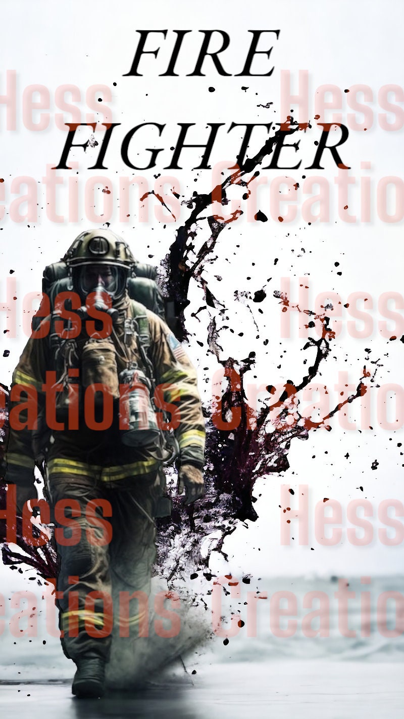 Firefighter Digital Png File, Designed Tumbler Cups, Travel Water ...