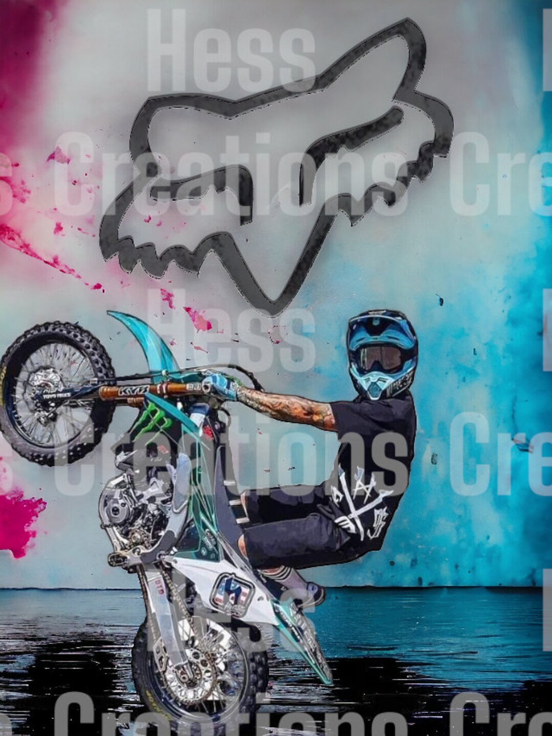 Fox Racing Dirt Bike, PNG,SVG Digital File, Designed Tumbler Cups ...