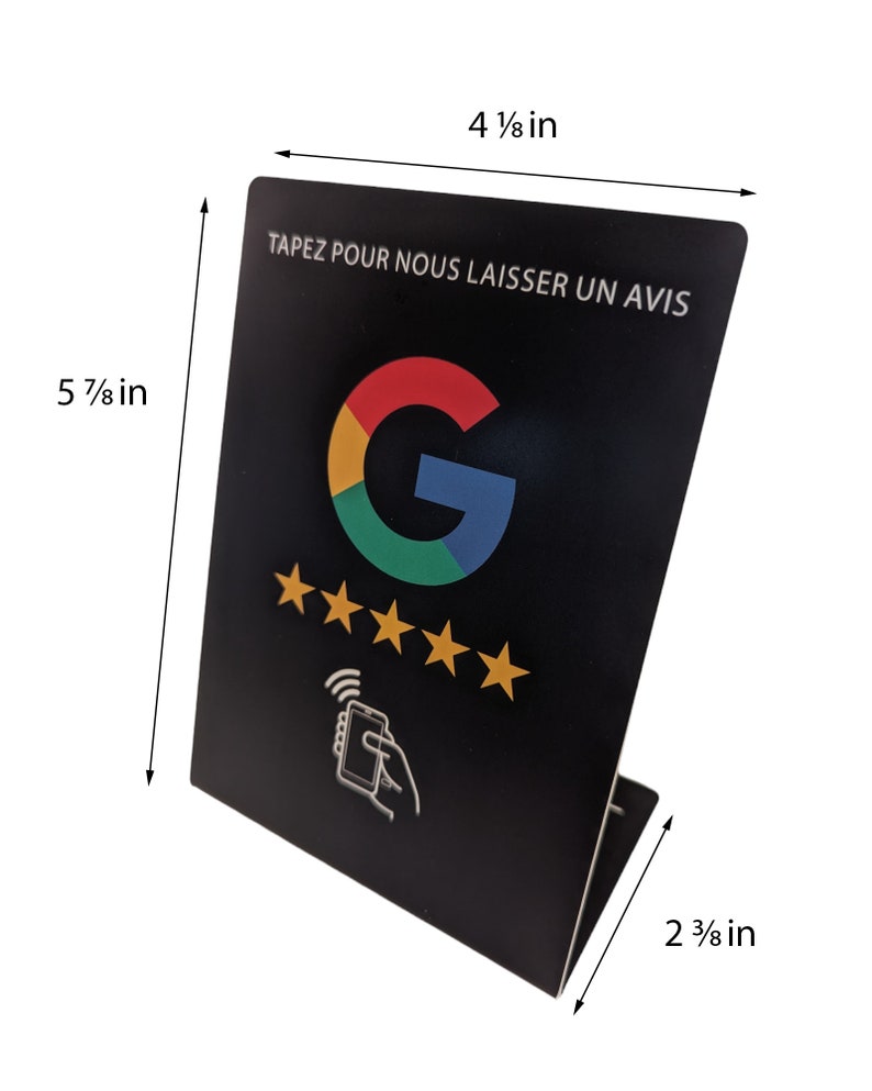 French Large - NFC Tap Google Review Stand 5 Star Google Reviews Made ...