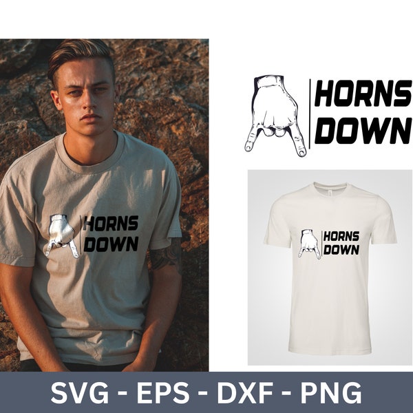Horns Down Svg - Etsy