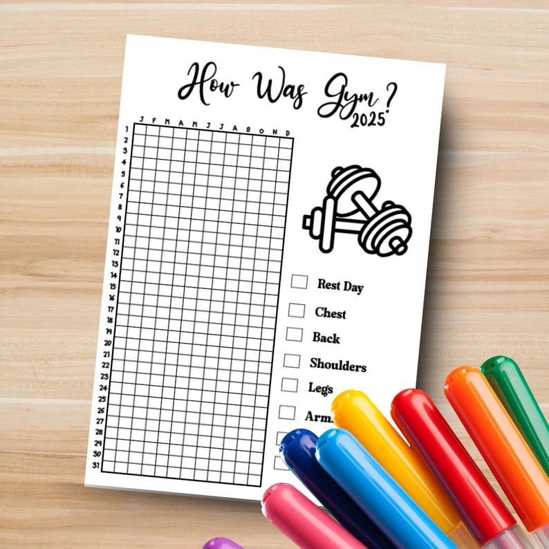 How Was Gym Tracker,printable Journal Page, Planner Page, Yearly ...