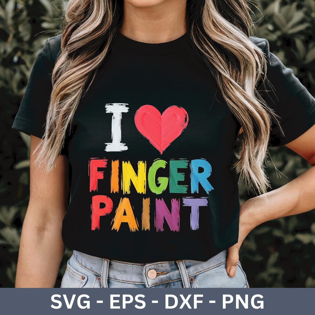 Finger Paint Shirt Ong, I Love Fingerpaint Png, I Heart Love to Finger ...