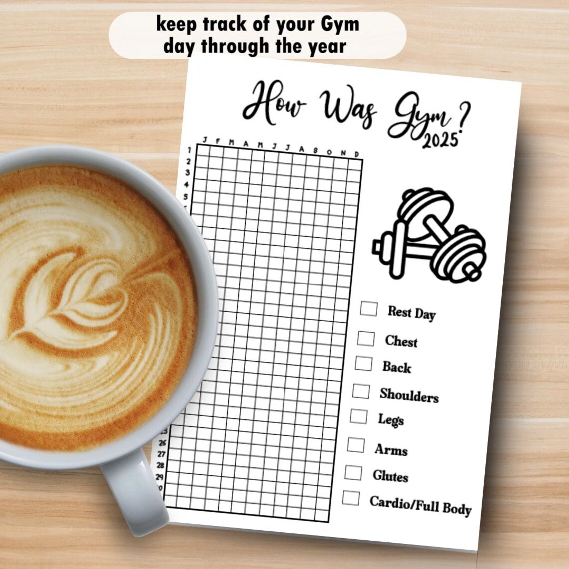 How Was Gym Tracker,printable Journal Page, Planner Page, Yearly ...