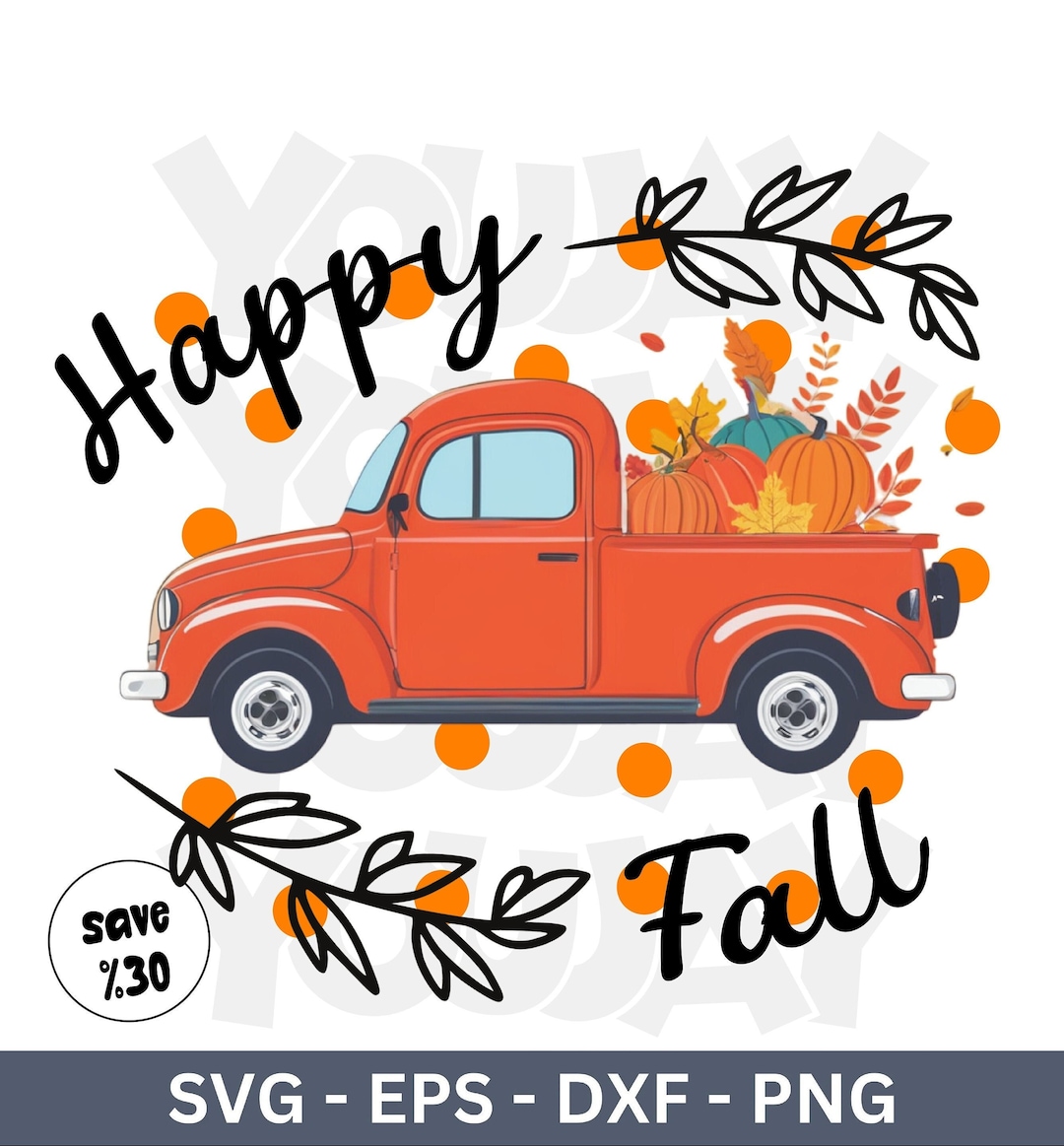 Happy Fall Truck Png, Fall Truck Png, Svg for Fall, Pumpkin Png, Fall ...