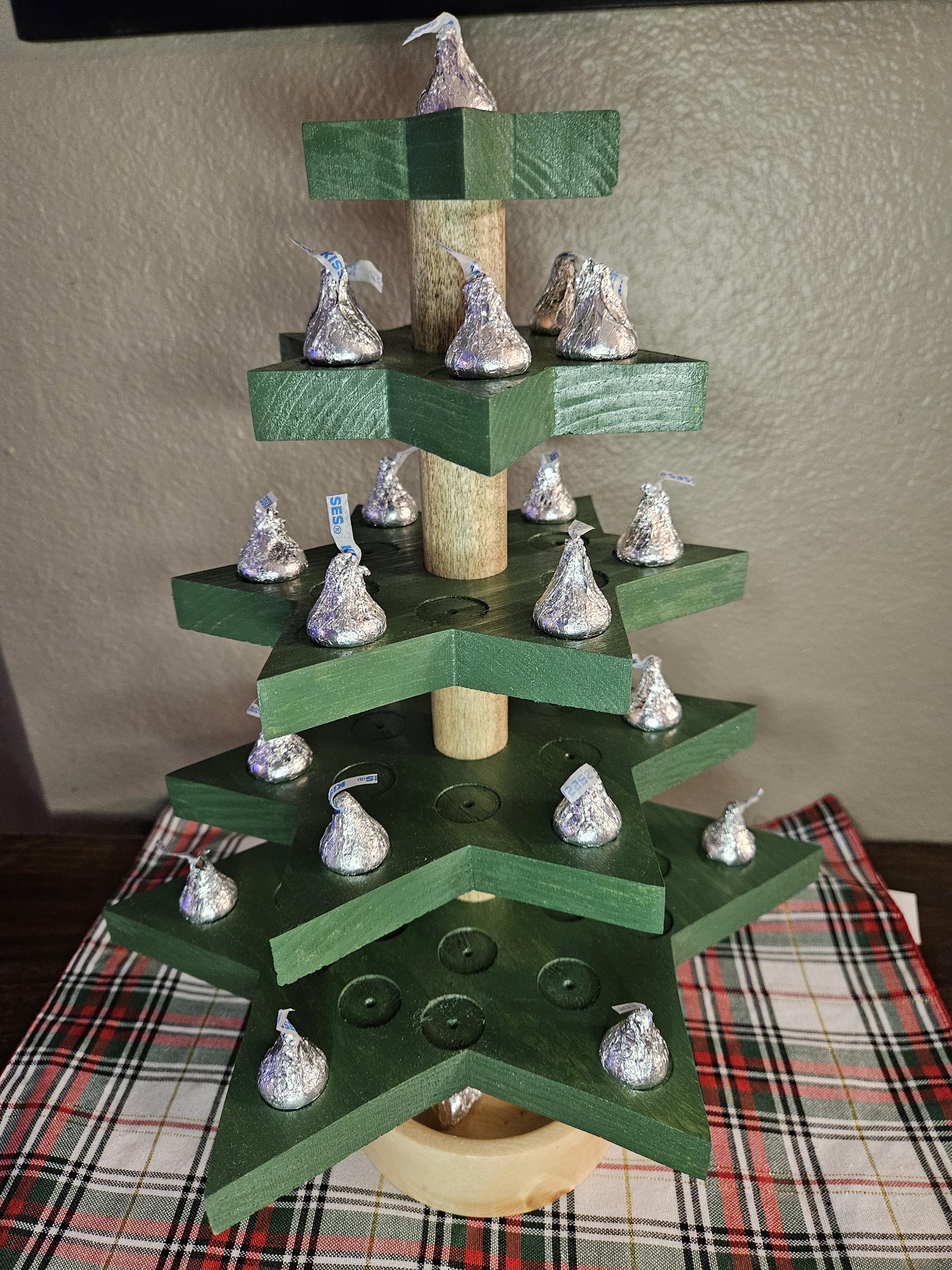 Handmade Wooden Christmas Tree With Hershey Kisses – Festive Holiday ...