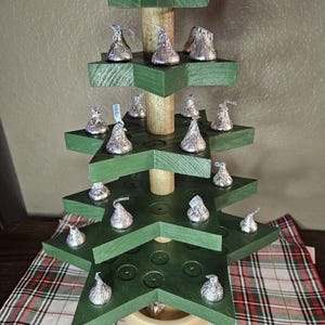 Handmade Wooden Christmas Tree With Hershey Kisses – Festive Holiday ...