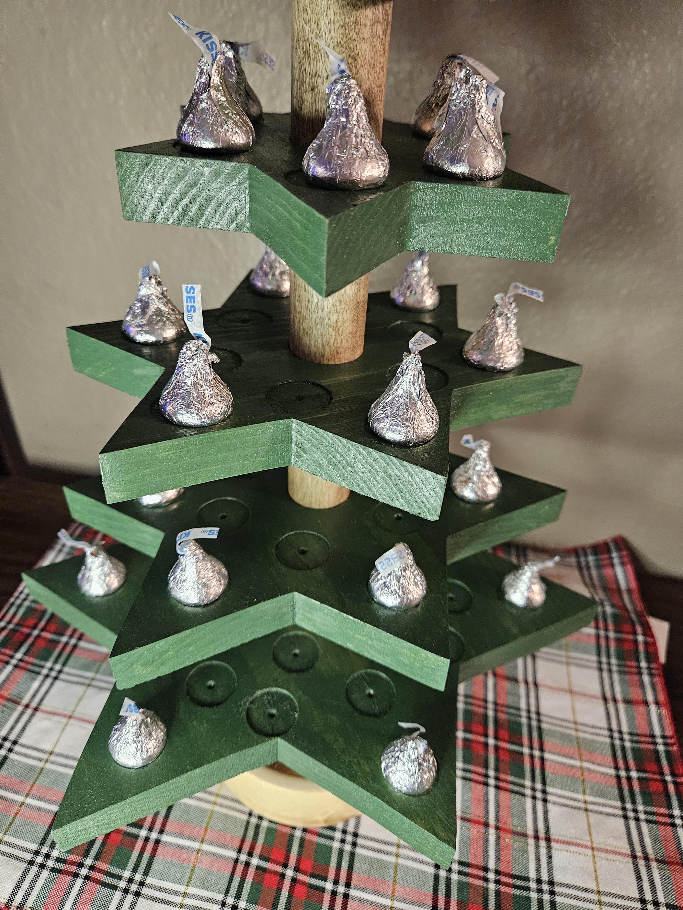 Handmade Wooden Christmas Tree With Hershey Kisses – Festive Holiday ...