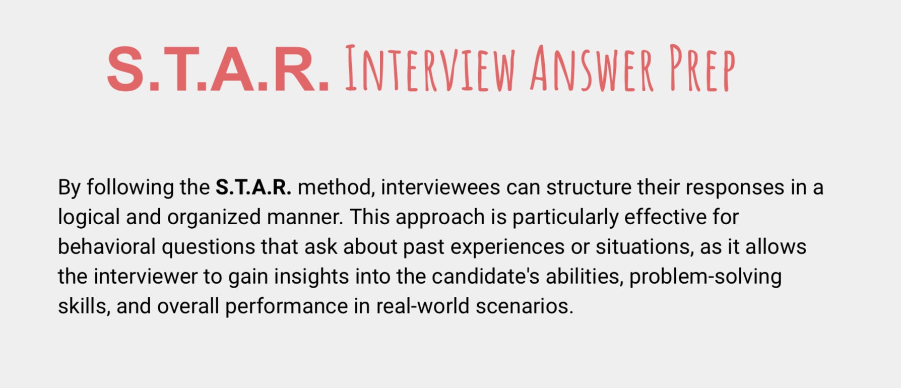 S.T.A.R. Interview Prep, Example and Reusable Practice Sheet - Etsy
