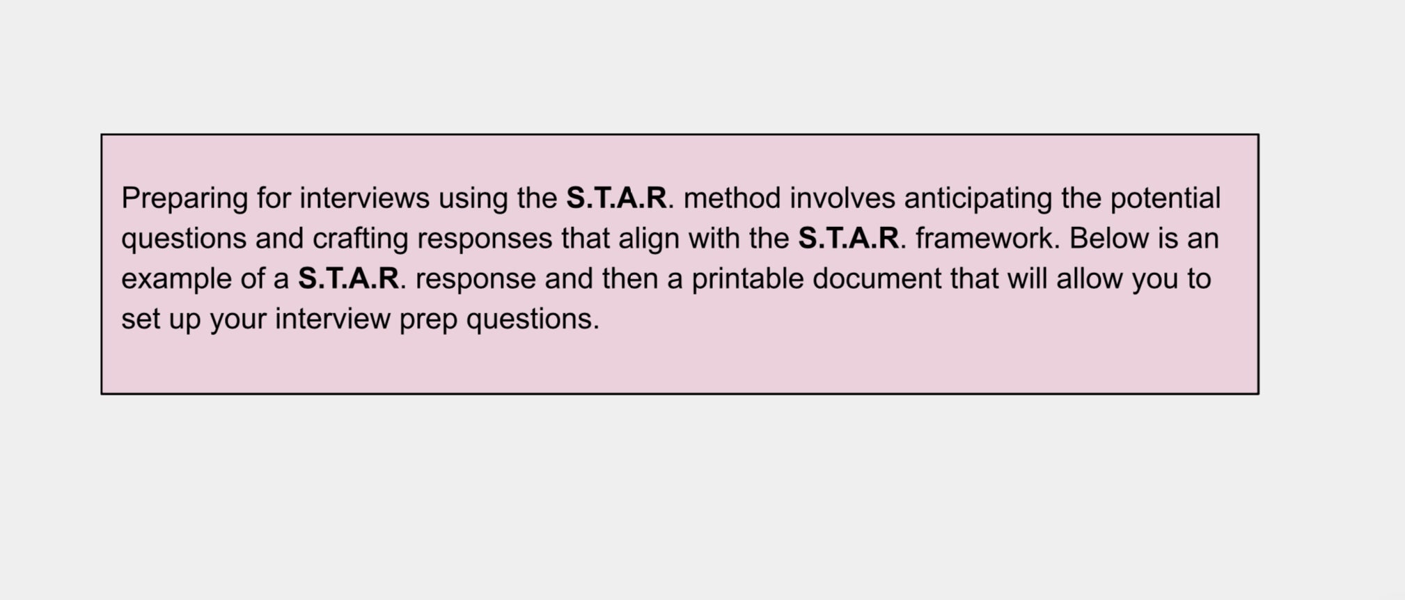 S.T.A.R. Interview Prep, Example and Reusable Practice Sheet - Etsy
