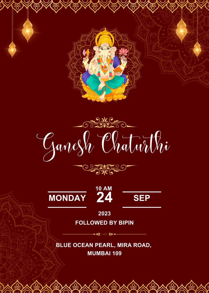 Ganesh Chaturthi Invitations - Etsy