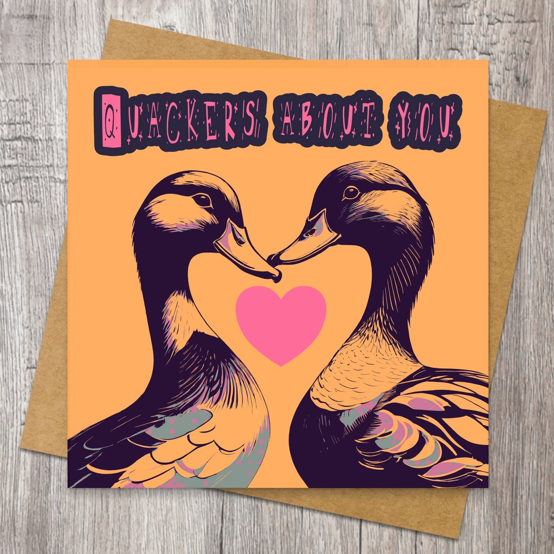 POP ART Anniversary Duck Card Quackers 5.5x5.5 Square Greeting Card ...