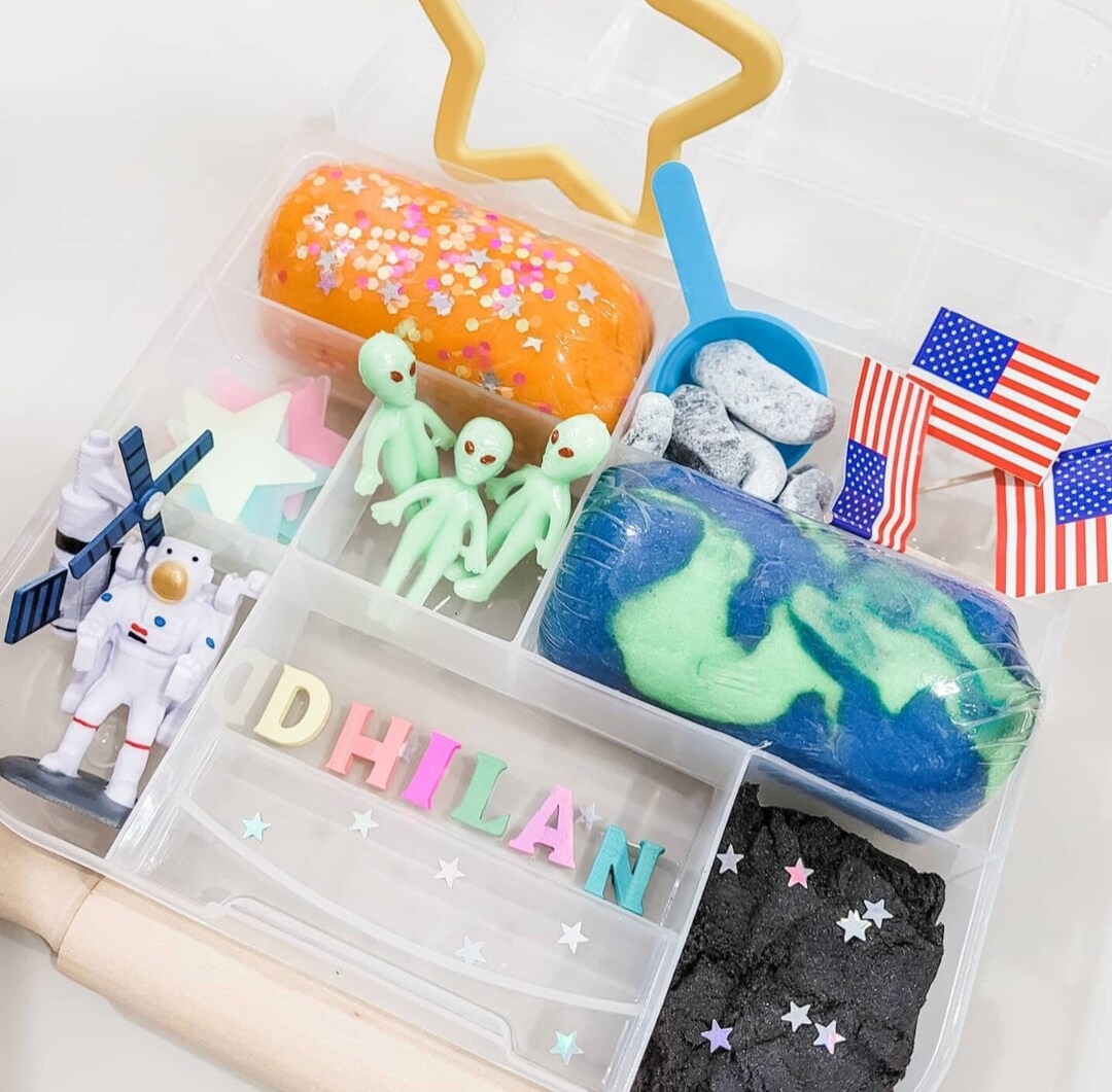Personalized Space Playdough Kit / Space Sensory Kit / Space Busy Box - Etsy