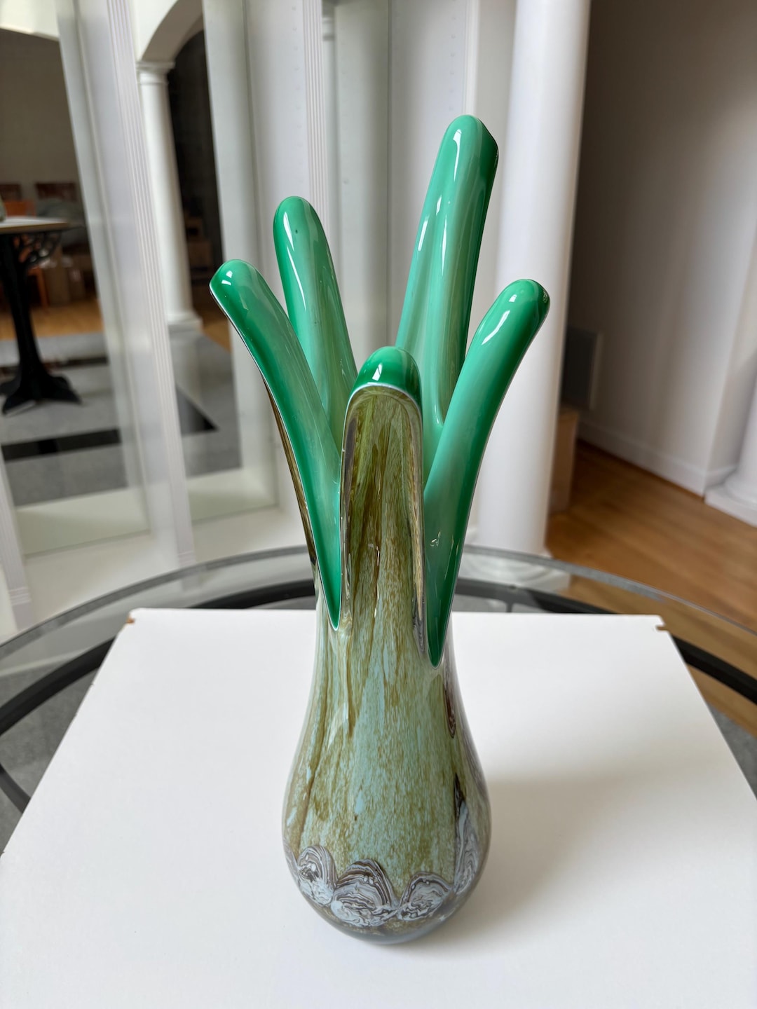 Murano Art Glass Five Finger Flower Vase - 18 3/4" Tall - Etsy