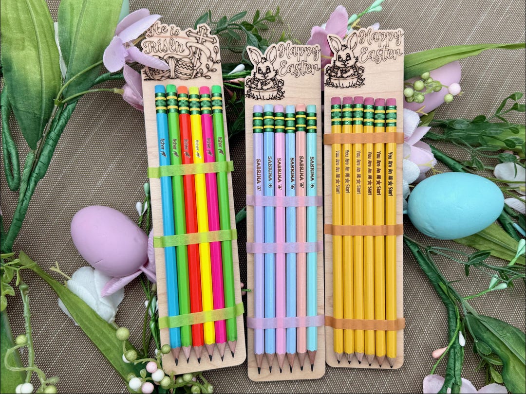 Personalized Easter Pencils, Custom Ticonderoga Pencils in 3 Color ...