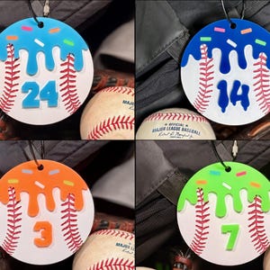 Customizable Drip Baseball Bag Tag, Acrylic Baseball Gift - Etsy