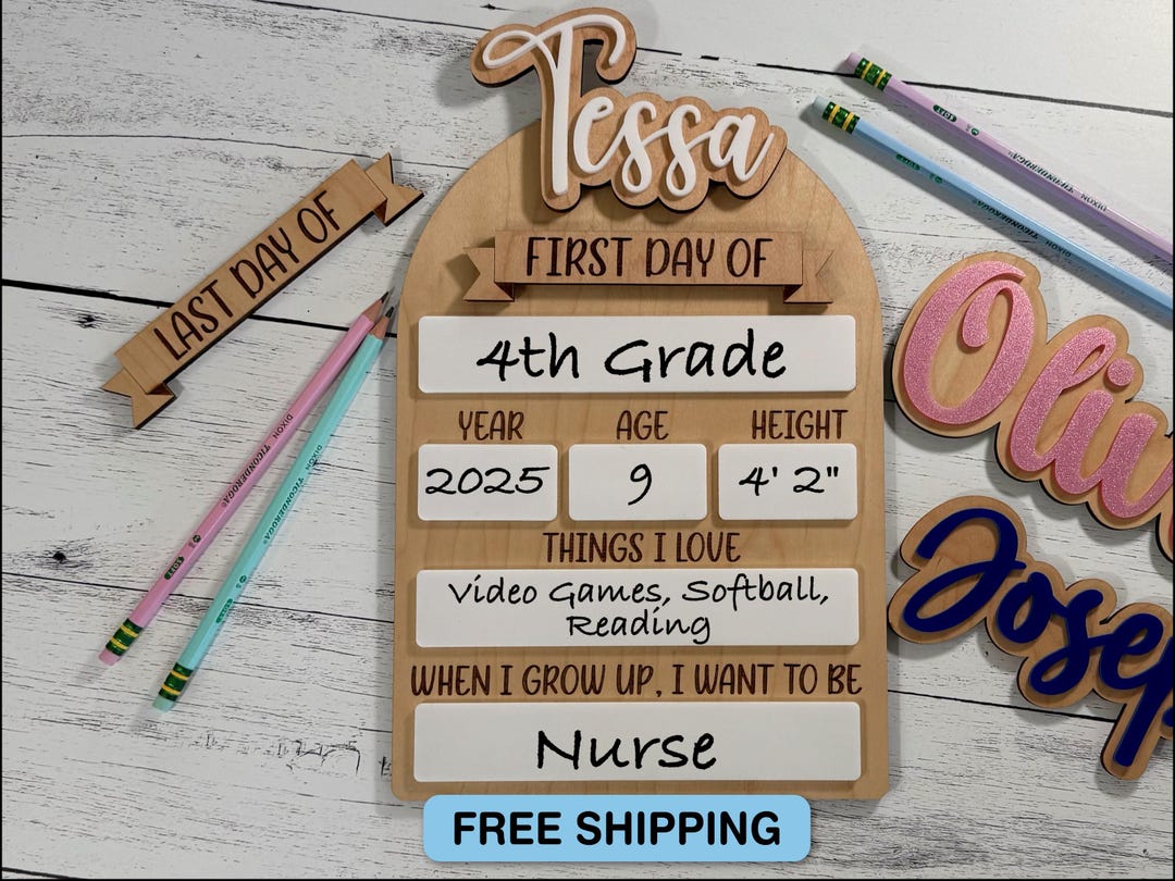 First and Last Day of School First Day of School Sign Wood Personalized ...