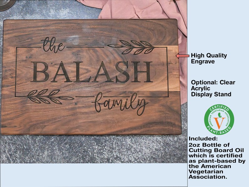 Personalized Charcuterie Board: Handcrafted Walnut/maple, Vegan Oil ...