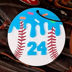 Customizable Drip Baseball Bag Tag, Acrylic Baseball Gift - Etsy