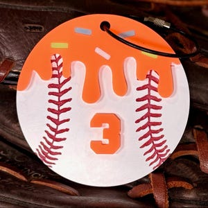 Customizable Drip Baseball Bag Tag, Acrylic Baseball Gift - Etsy