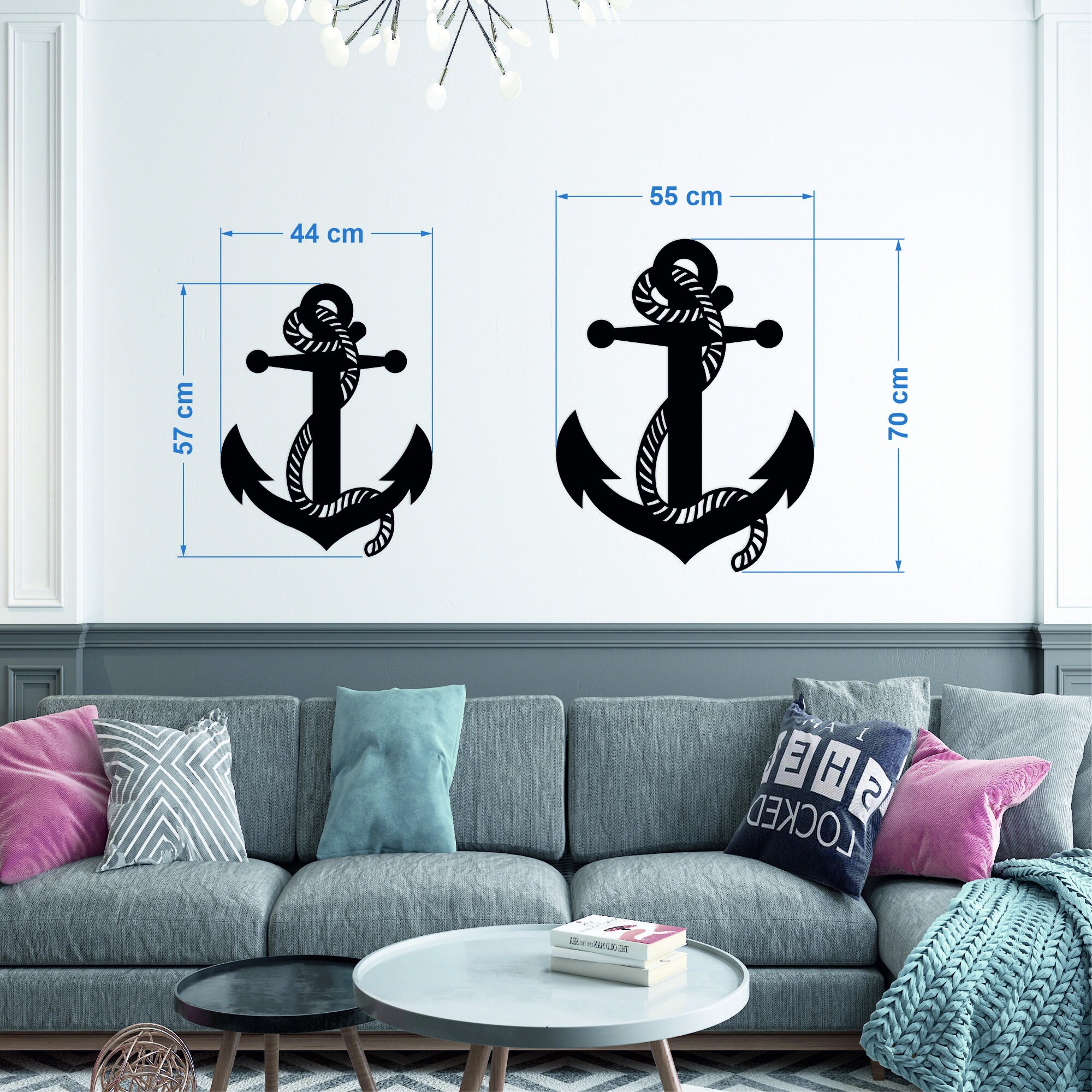 Anchor Metal Wall Decor , Anchor Metal Wall Art, Nautical Sign, Sailor ...