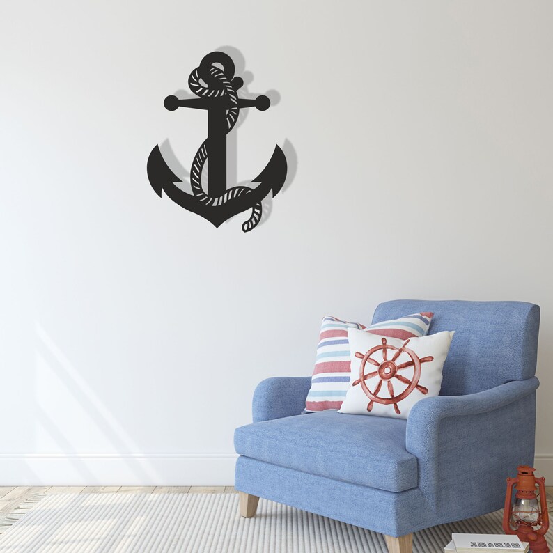 Anchor Metal Wall Decor , Anchor Metal Wall Art, Nautical Sign, Sailor ...