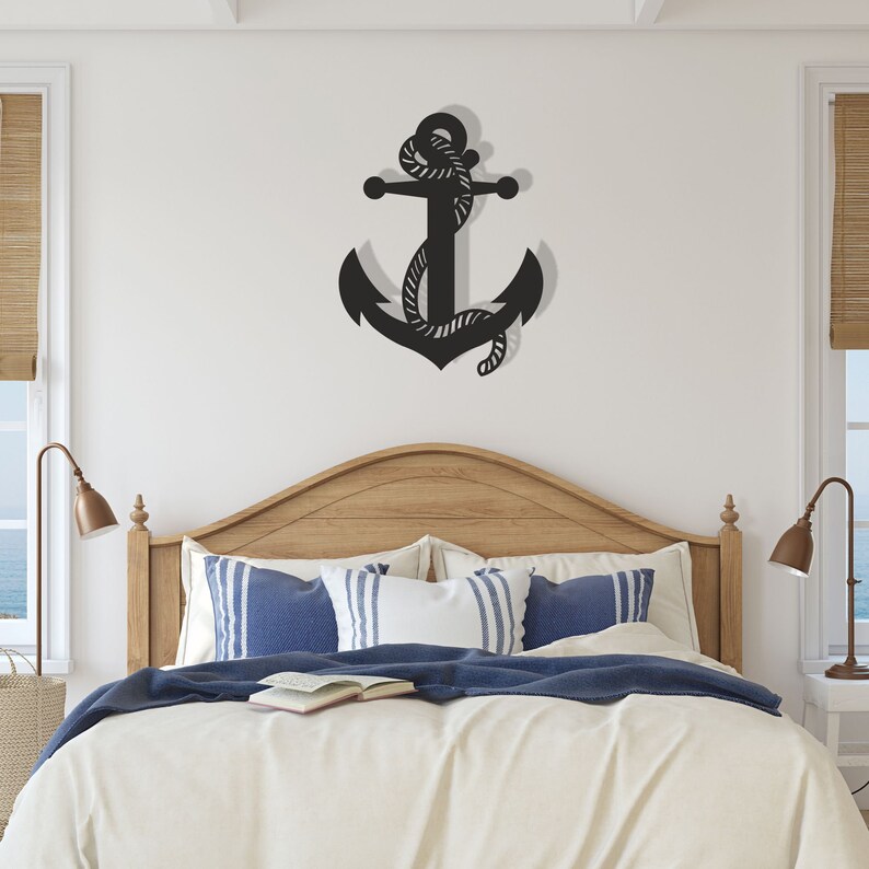 Anchor Metal Wall Decor , Anchor Metal Wall Art, Nautical Sign, Sailor ...