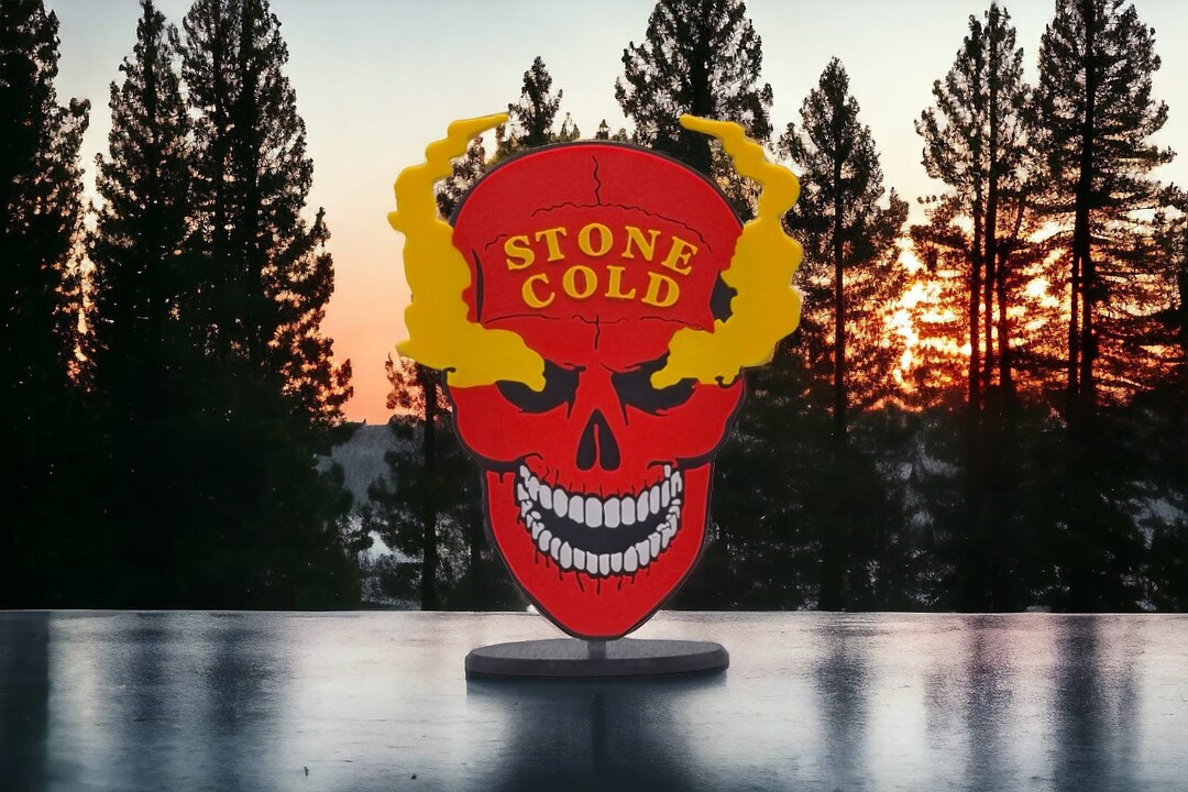 Stone Cold Smoking Skull 3D Logos Size 16cn X 12cm - Etsy