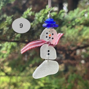 Sea Glass Snowman Ornament Swipe Through 9 Options to Choose From - Etsy