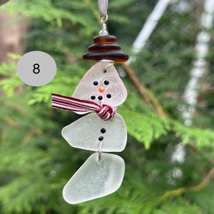 Sea Glass Snowman Ornament Swipe Through 9 Options to Choose From - Etsy
