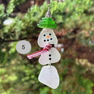Sea Glass Snowman Ornament Swipe Through 9 Options to Choose From - Etsy