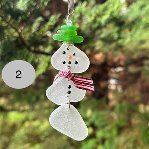 Sea Glass Snowman Ornament Swipe Through 9 Options to Choose From - Etsy