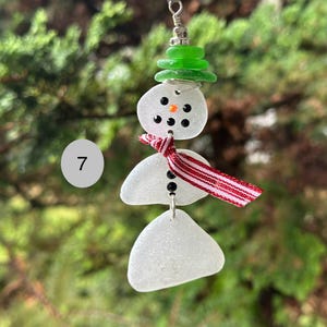 Sea Glass Snowman Ornament Swipe Through 9 Options to Choose From - Etsy