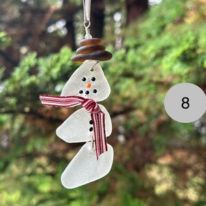 Sea Glass Snowman Ornament Swipe Through 9 Options to Choose From - Etsy