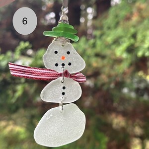 Sea Glass Snowman Ornament Swipe Through 9 Options to Choose From - Etsy