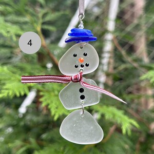 Sea Glass Snowman Ornament Swipe Through 9 Options to Choose From - Etsy