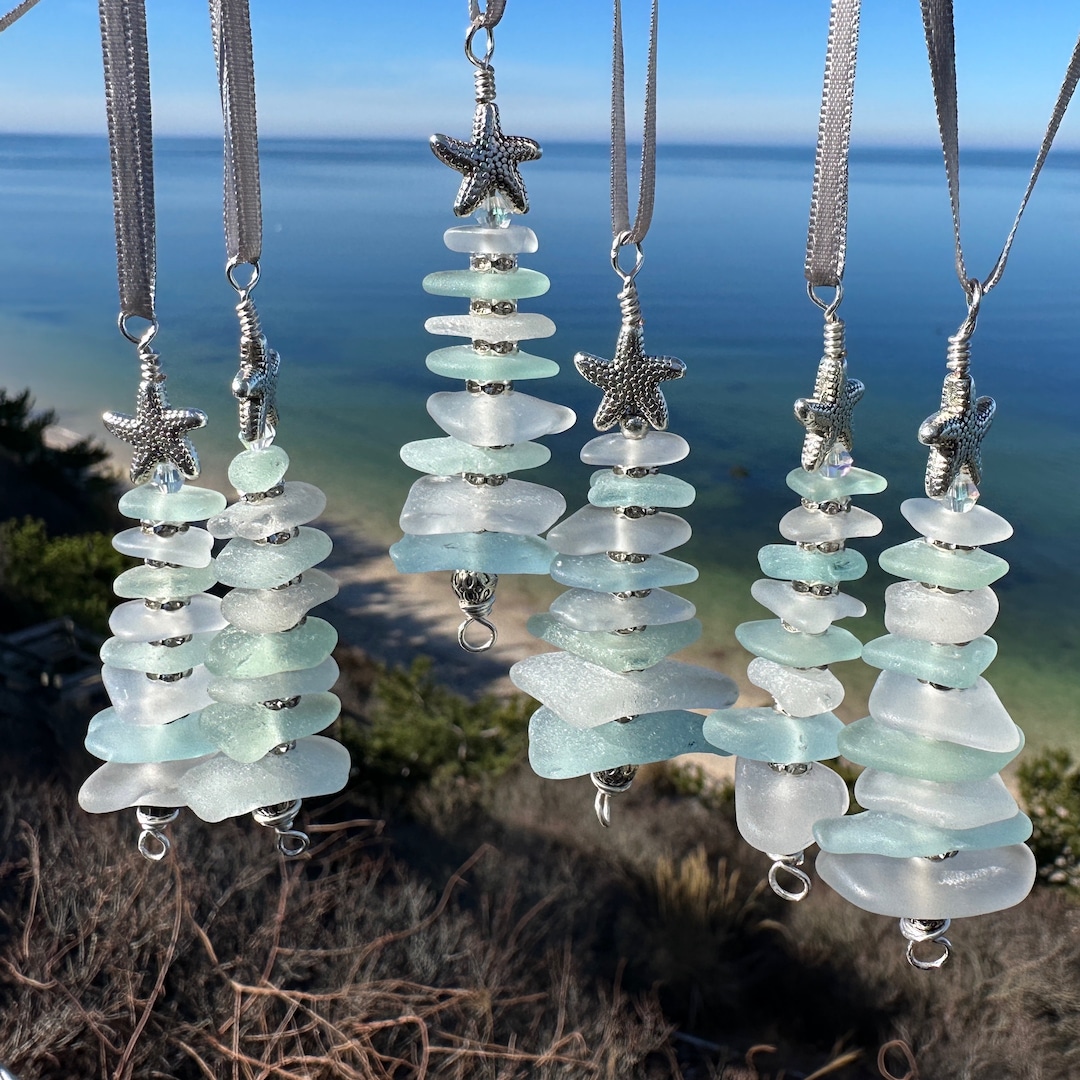 Sea Glass Tree Ornament Swipe Through 9 Options to Choose From - Etsy