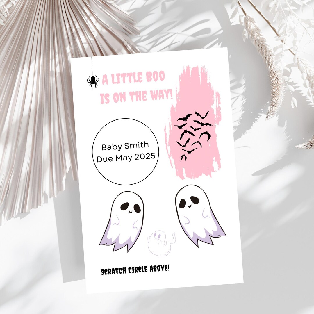 Custom Expecting A Little Boo Baby Pregnancy Reveal Announcement With ...