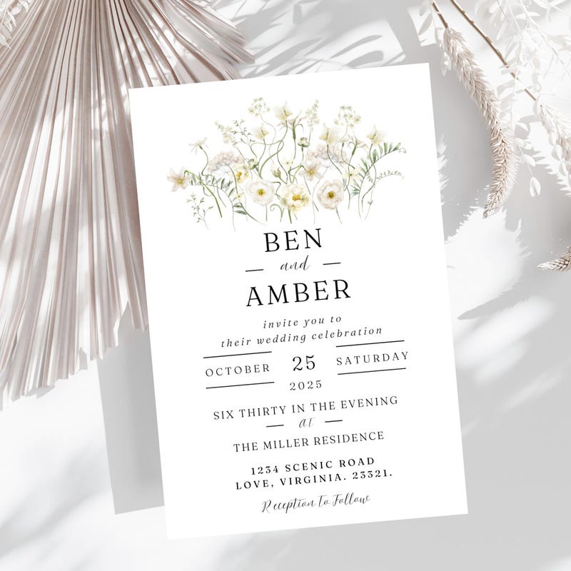 Ditsy Wedding Invitations - Etsy