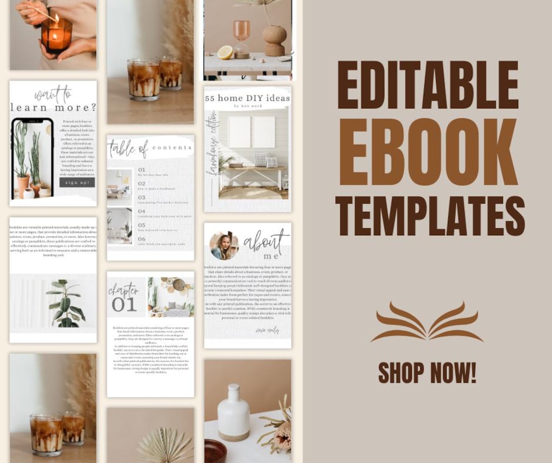 Ebook Template Home Decor Guide, Editable Interior Design Template for ...