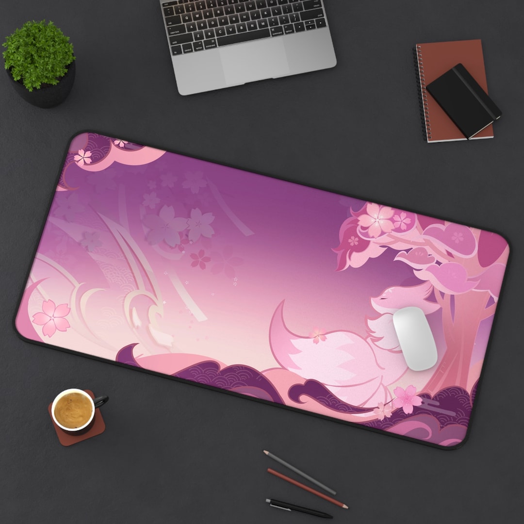 Yae Miko Fanmade Namecard Inspired Genshin Impact Desk Mat Mousepad - Etsy