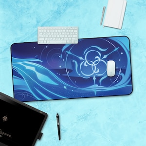 Neuvillette Inspired Genshin Impact Desk Mat Mousepad Keyboard Mat - Etsy