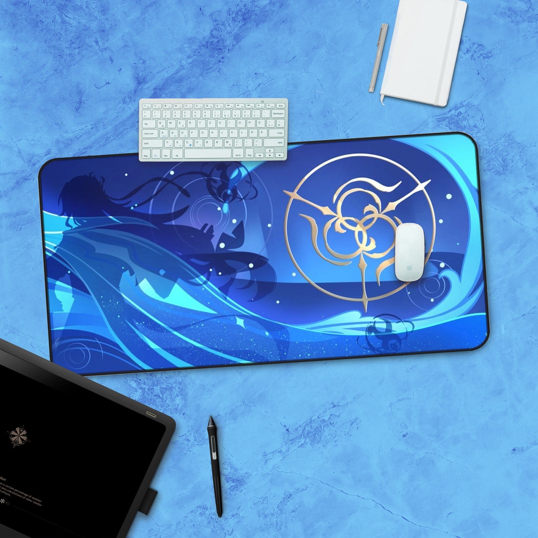 Neuvillette Silhouette Ver Genshin Impact Desk Mat Mousepad Keyboard ...