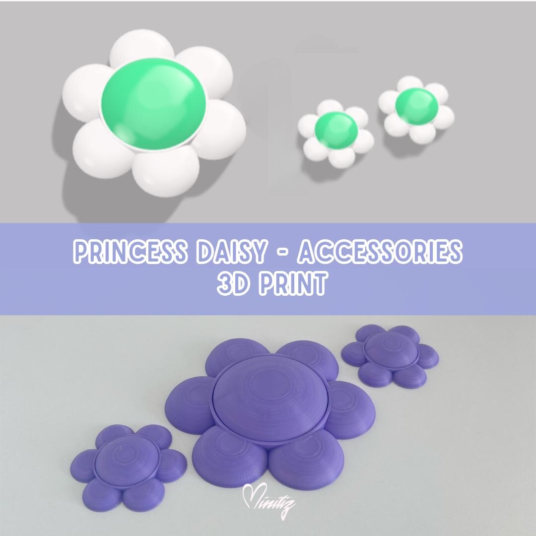 3D Print | Princess Daisy Brooch and Earrings - Etsy