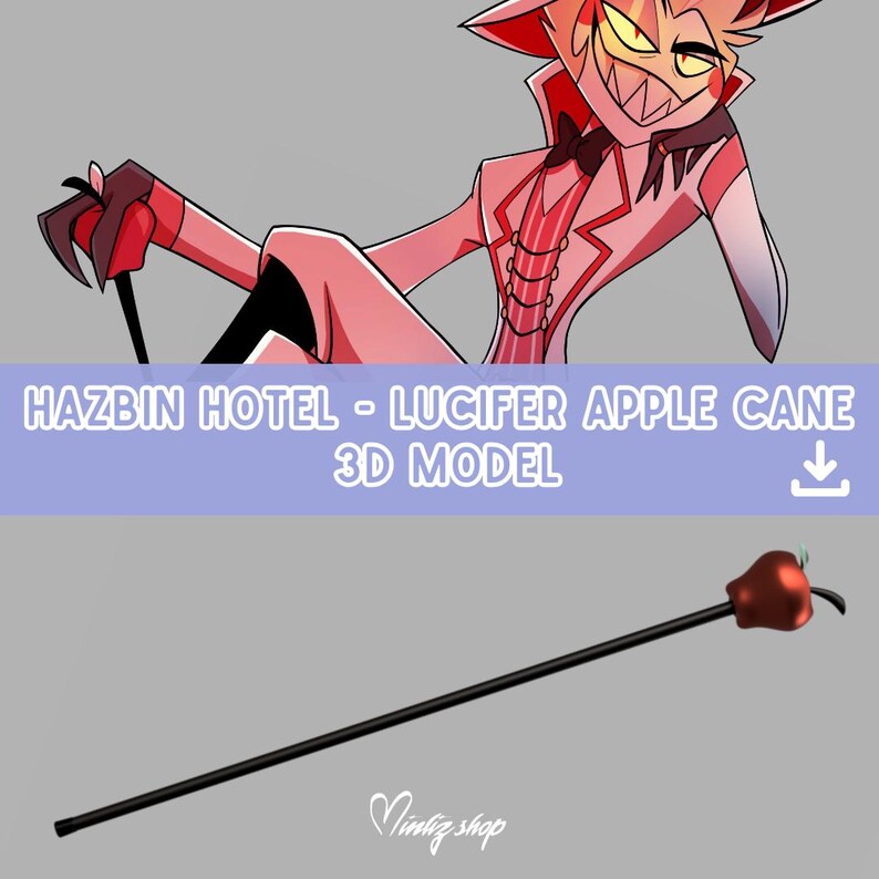 3D File | Inspired Hazbin Hotel Lucifer Morningstar Apple Cane Staff - Etsy
